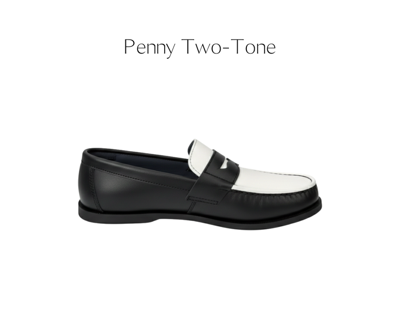 Ilakad Penny Loafer Two Tone Topsider Sole Men Genuine Leather Shoes M