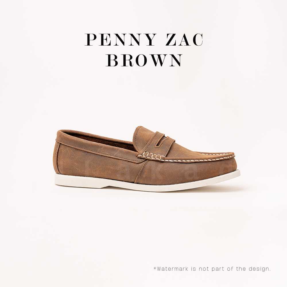 Ilakad Penny Loafer Zac Brown Topsider Sole Men Genuine Leather Shoes
