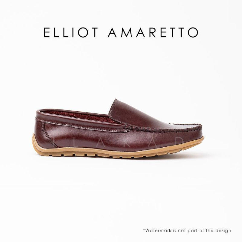 Ilakad Elliot Amaretto Driving Loafer Shoes Men Slip on Genuine Leathe
